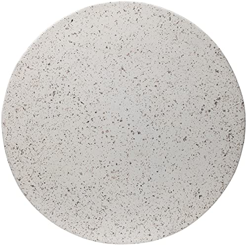 glitzhome Modern Decorative Garden Stool Heavy Duty Patio Sturdy Faux Terrazzo Garden Stool Side Table Plant Table for Indoor Covered Outdoor, 17.75”H, White