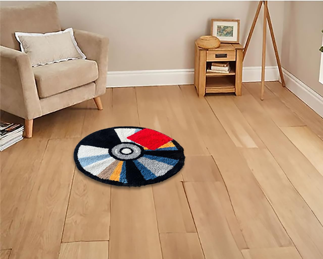 Luxape cd Rug - Hypebeast y2k Rug - Handmade Tufted Rug - Handmade & Premium- 28in (70cm) - Aesthetic Rug Decor - Preppy Room Decor - Designer Rugs Rug
