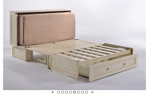Night & Day Furniture MUR-CLV WH and MND-GMF-TRI-QEN Murphy Cabinet Bed with Mattress, Queen, White