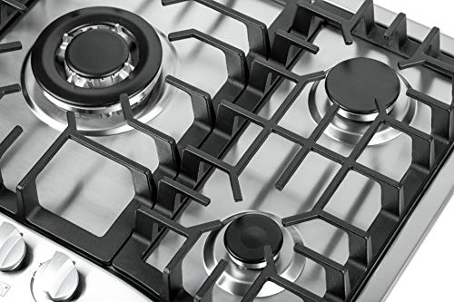 Empava 30 Inch Gas Cooktop with 5 World Class Made in Italy SABAF Burners, LPG/NG Convertible, Ideal RV Top Stoves for Kitchen, Stainless Steel