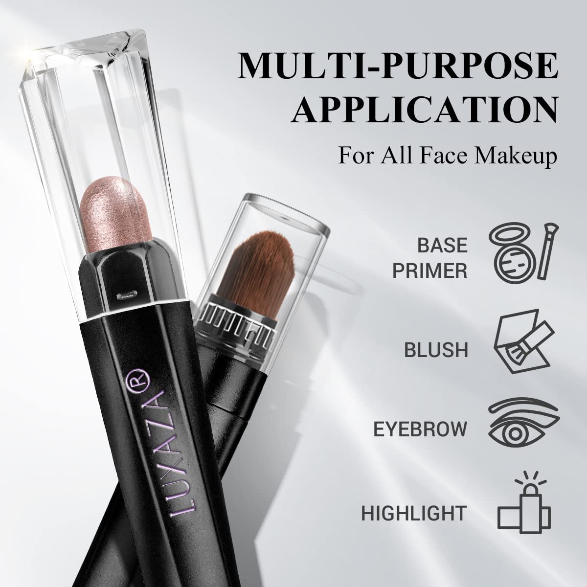 LUXAZA 6PCS Pink Brown Eyeshadow Stick Makeup Set, Metallic Matte Shimmer Cream Eye Shadow Pencil Crayon, Eye Brightener Highlighter Eyeliner Crayon Make up Set