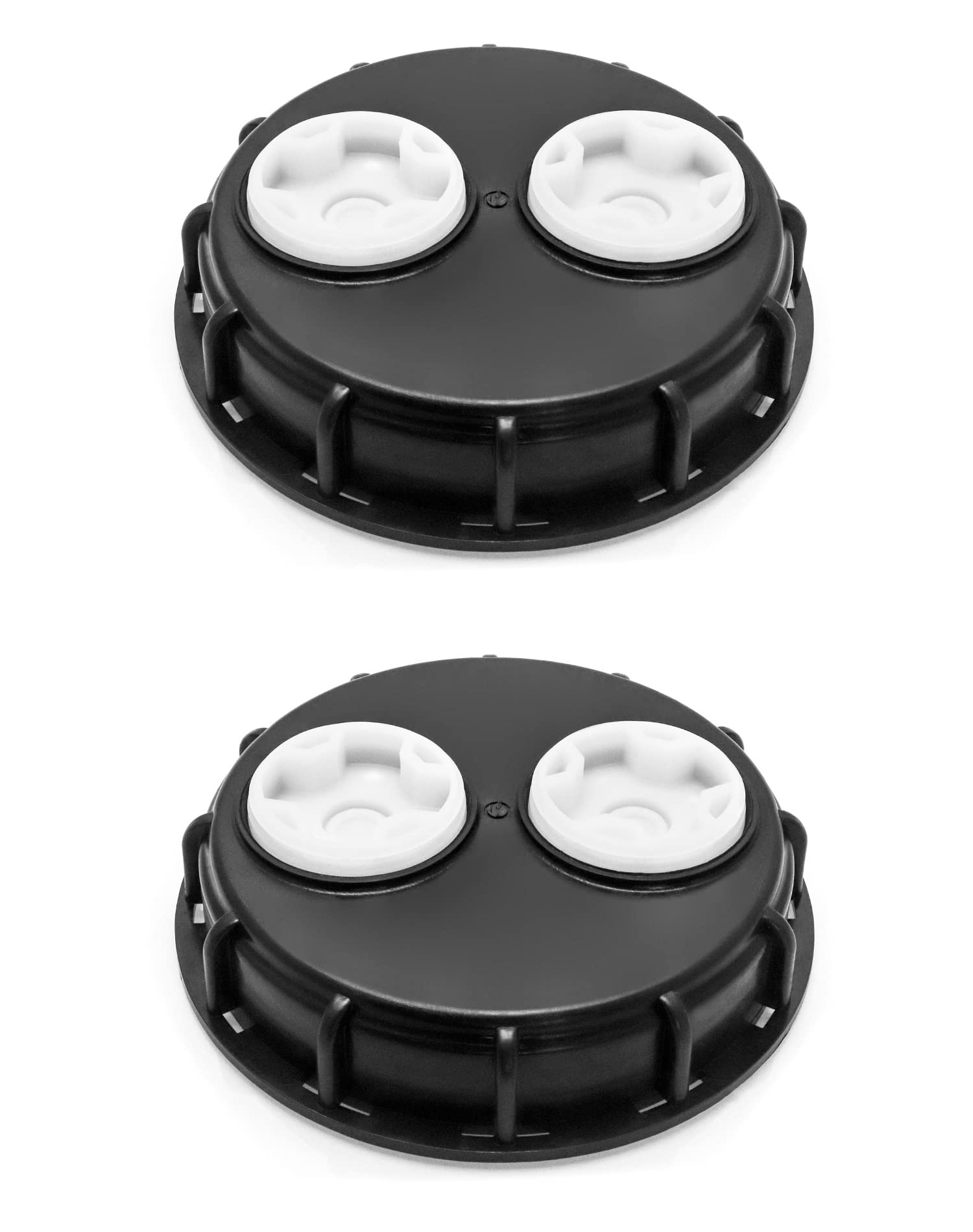 QWORK IBC Tote Lid Cover, 6.5" IBC Tank Water Liquid Tank Cap with Double Vent Hole for Chemical, Food, Industries Storage, 2 Pack