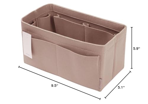ZTUJO Felt Purse Organizer, Multi Pocket Bag in Bag Organizer For Tote & Handbag Shaper, Speedy 30, Speedy 35 and Speedy 40, Large, Beige