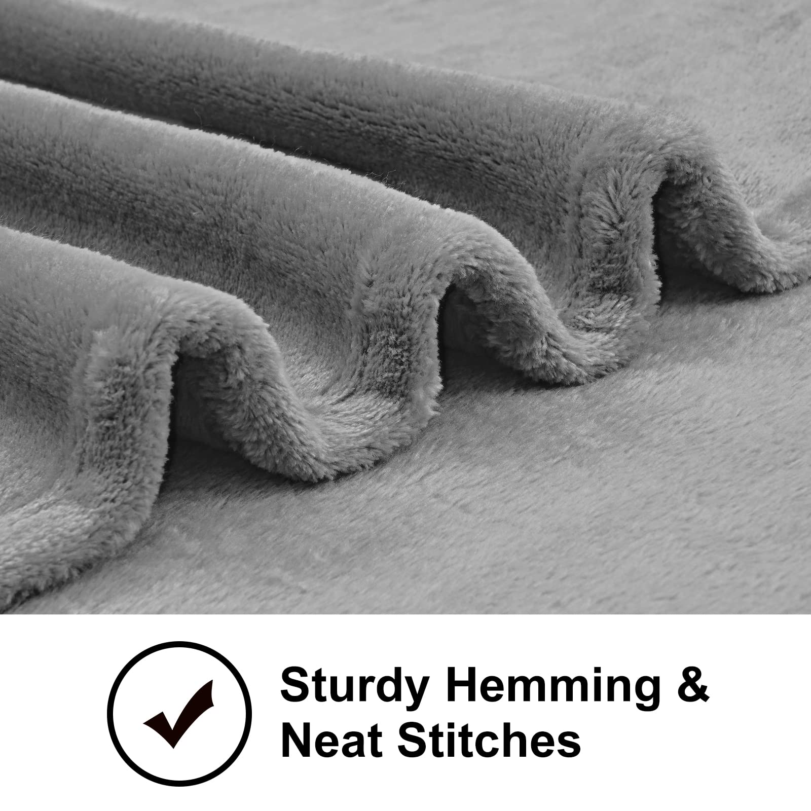 Dekoresyon Fleece Throw Blanket, Plush Fuzzy Bed Blanket Super Soft Lightweight Flannel Blankets for Couch Bed Sofa, (Grey, 50x60 Inches)