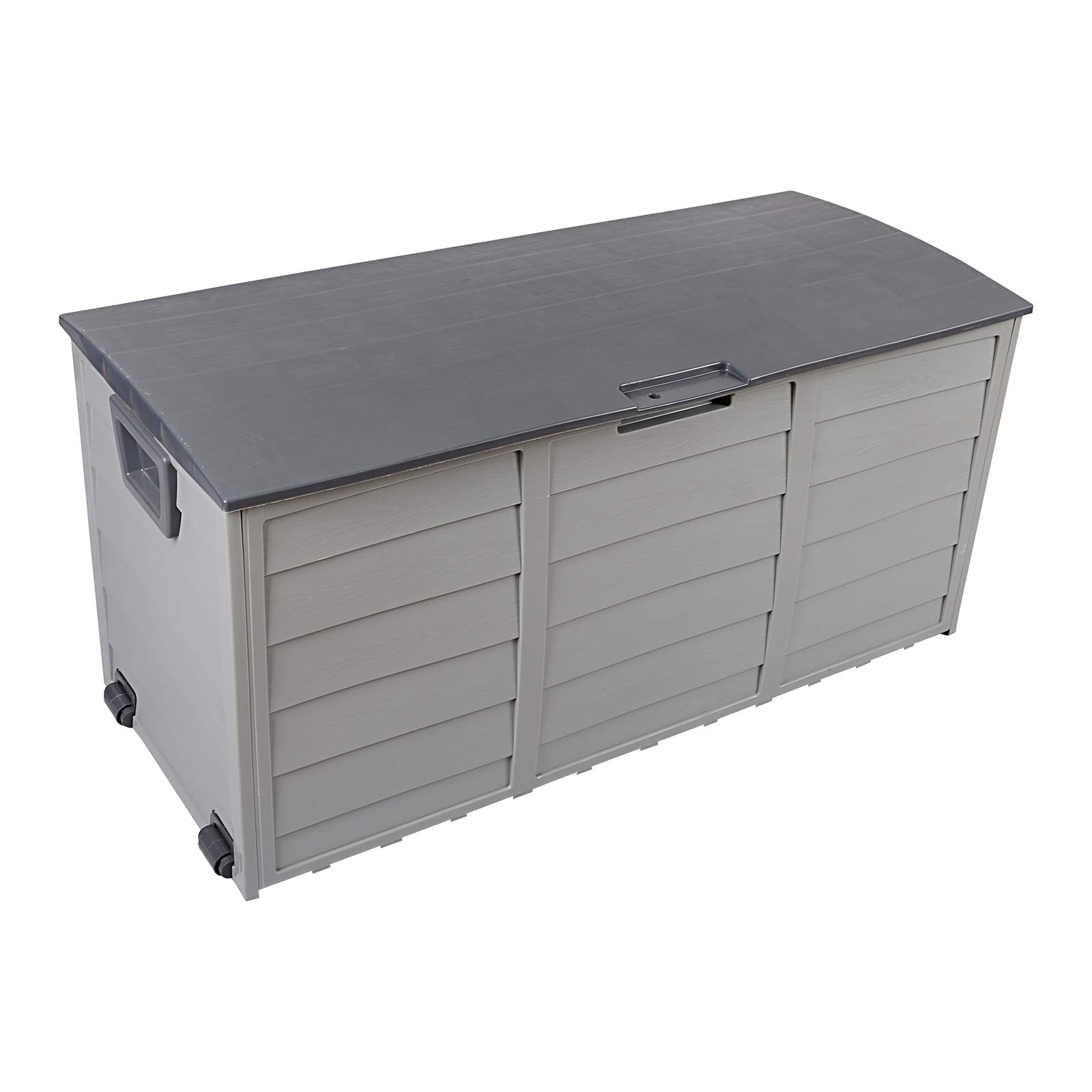Shyneer 75Gallon Large Resin Deck Box,Waterproof Outdoor Storage, Indoor Outdoor Organization for Patio Furniture, Garden Tools,Grey