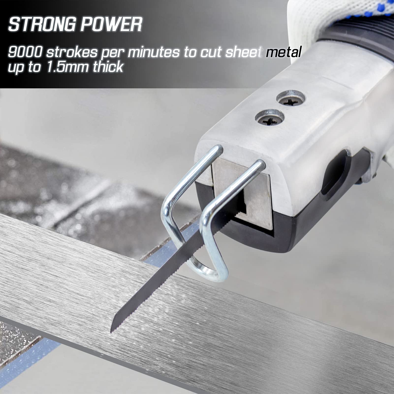 SDRTOP Air Reciprocating Saw Pneumatic body saws tool with 6pc 24T & 32T Blades Heavy Duty Hacksaw Cutter for Metal Sheet Cutting