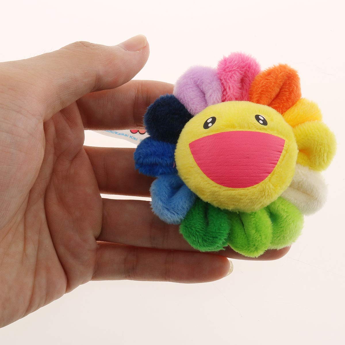 E-outstanding Sunflowers Brooch Pin Cute Smile Face Plush Cartoon Pendant Decoration, Colorful