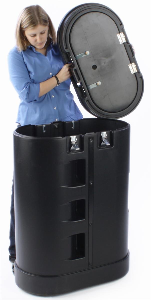 Displays2go Hard Carrying Case for Trade Show Accessories, Locking Top, Built in Wheels and Handle - 39β Tall (SCASE01)
