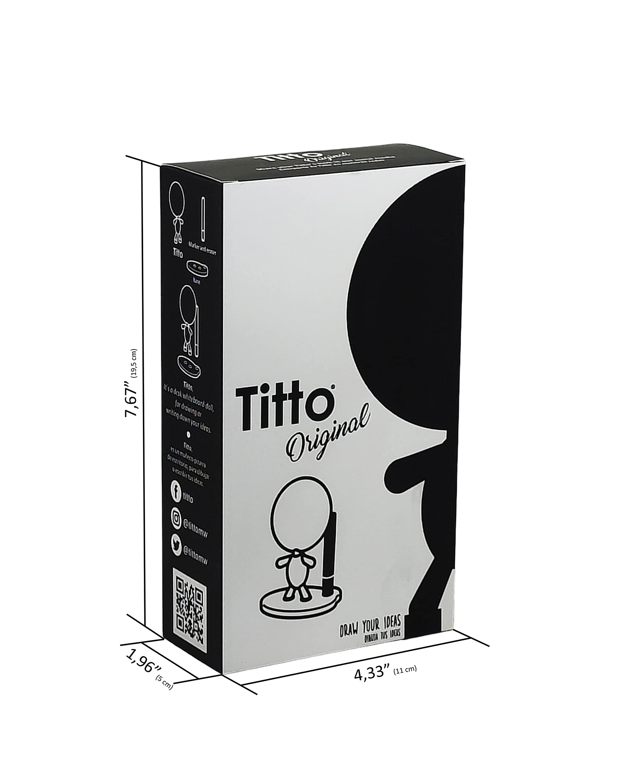 Dry Erase Board - House Deco - Spring Break Gifts - Ceramic Whiteboard Doll - TITTO Original, Draw Your Ideas - Home & Office Decor Design - for Any Desk, Student or Office (Blue)