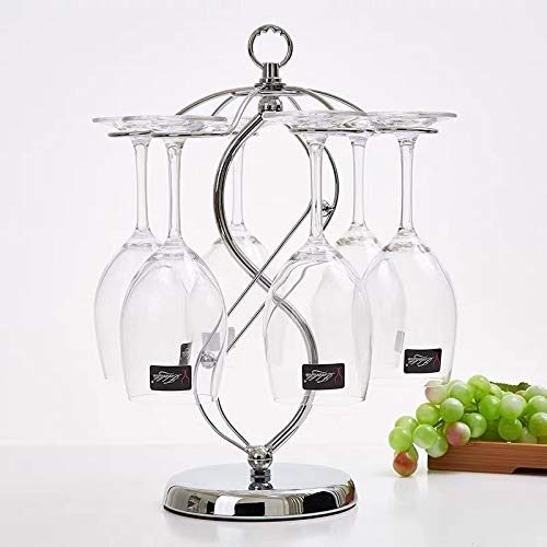 FIAMER Countertop Wine Glass Holder Stemware Rack Air Drying System Kitchen Bar Storage Rack Desktop Goblet Storage Rack Metal Glasses Display Stand⦠(15in*10.6in*5.9in)