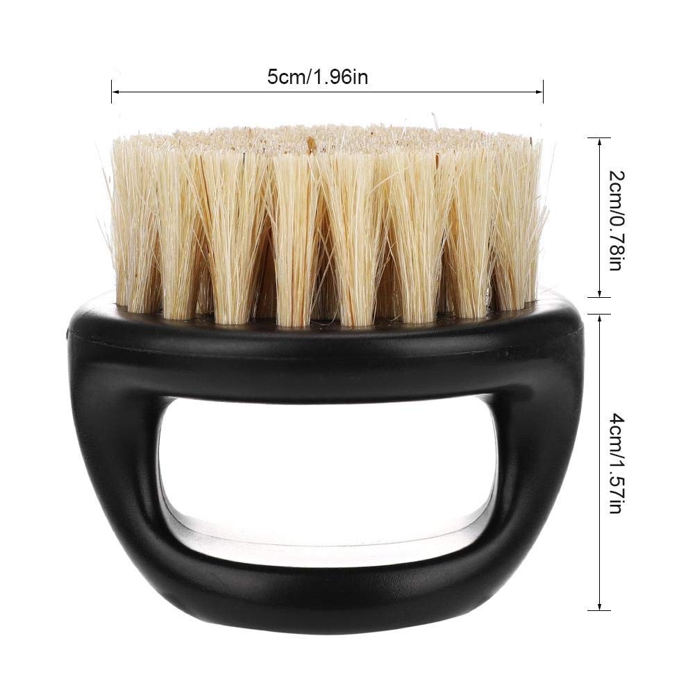 Delaman Beard Mustache Brush, Wild Boar Fur Shaving Brush for Men Grooming Beard Mustache Trimming, Salon Shaven Tool (Color : #1 Black+White)