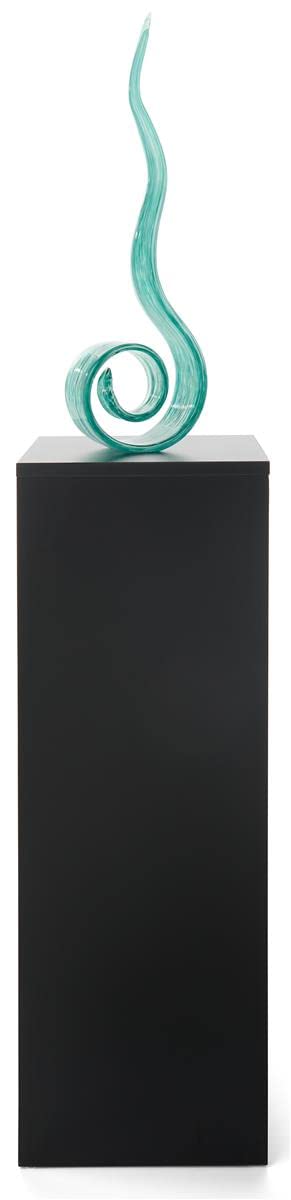 Displays2go, Portable Gallery Pedestal, Laminated Particle Board, Melamine Construction β Black Finish (WDCUBEBLK3)