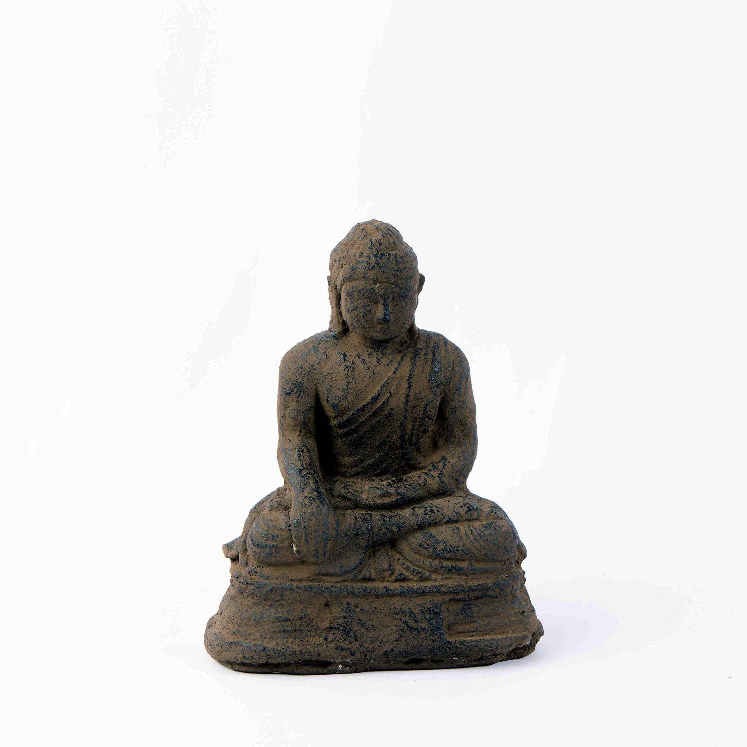 Small Volcanic Sitting Buddha Statue, Buddha Decorative Figurine, Meditating Sculpture, Home and Garden Decor