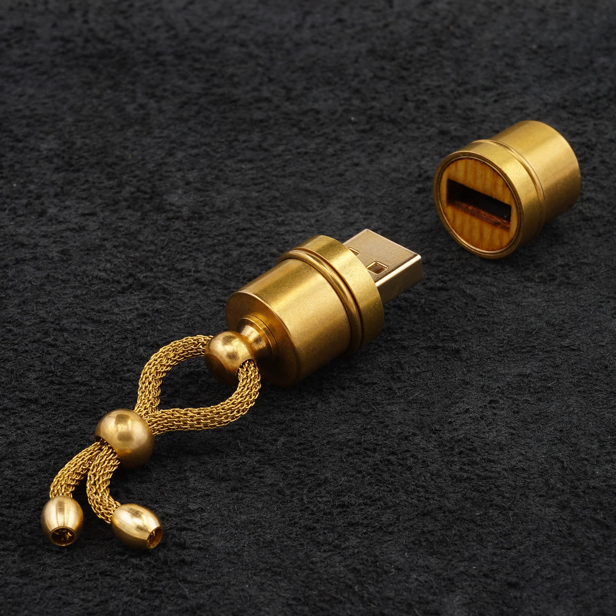 Handmade 512Gb USB 3.1 Flash Drive Brass/Wood Tube – Unique Design – Steampunk Accessory – Industrial Style – Stick Thumb Pen Key Storage Memory – Authentic Retro Vintage Gadget