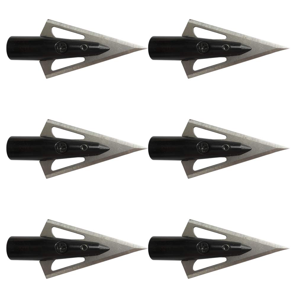 e5e10 12pcs Cross Broadheads 100 Grain 4 Blade Crossbow Broadhead Sharp Arrow Point for Hunting Crossbow Compound, Silver