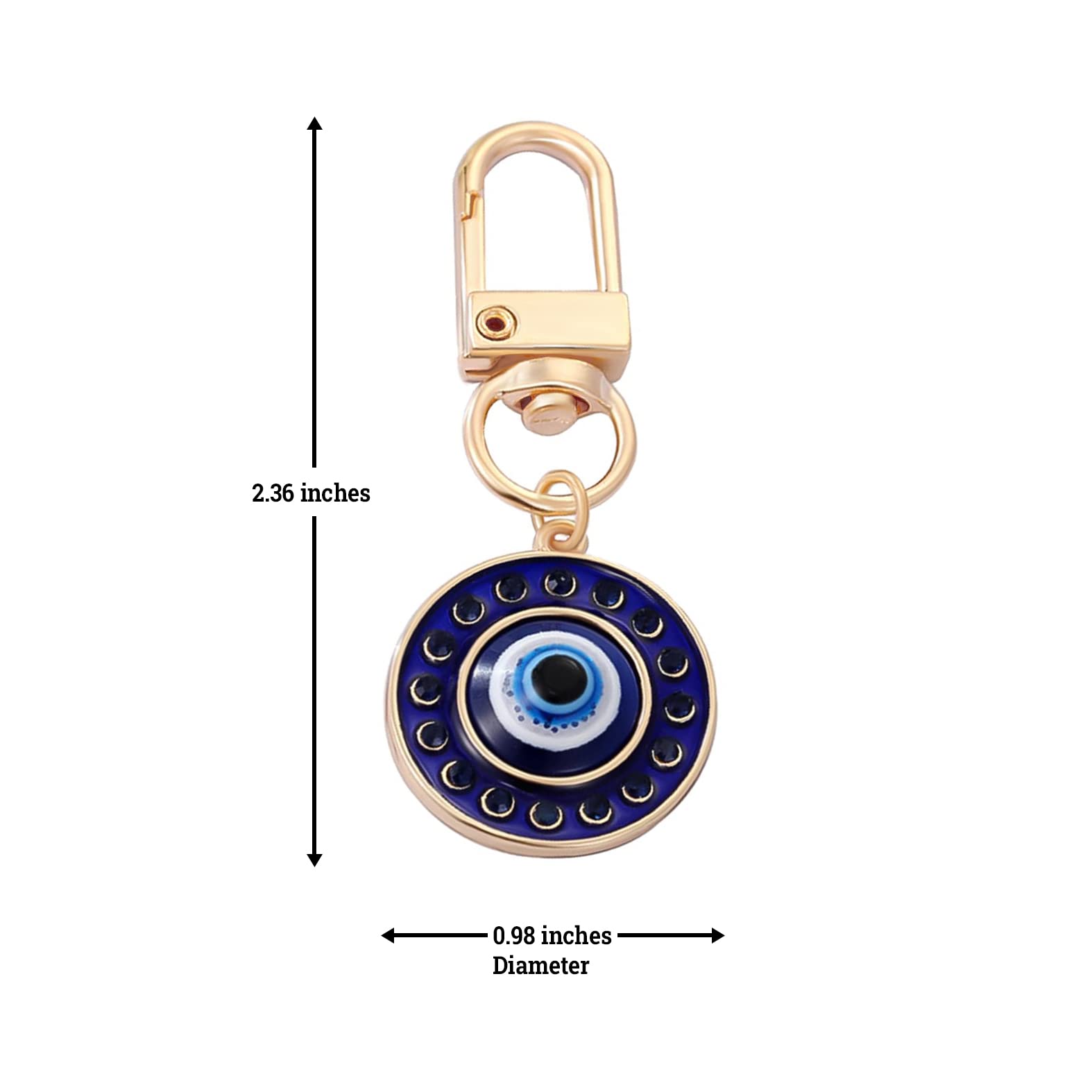 Cute Jewelry Evil Eye Keychain Good Luck Key Chain for Women Charms for Car Keys Holder (Blue)