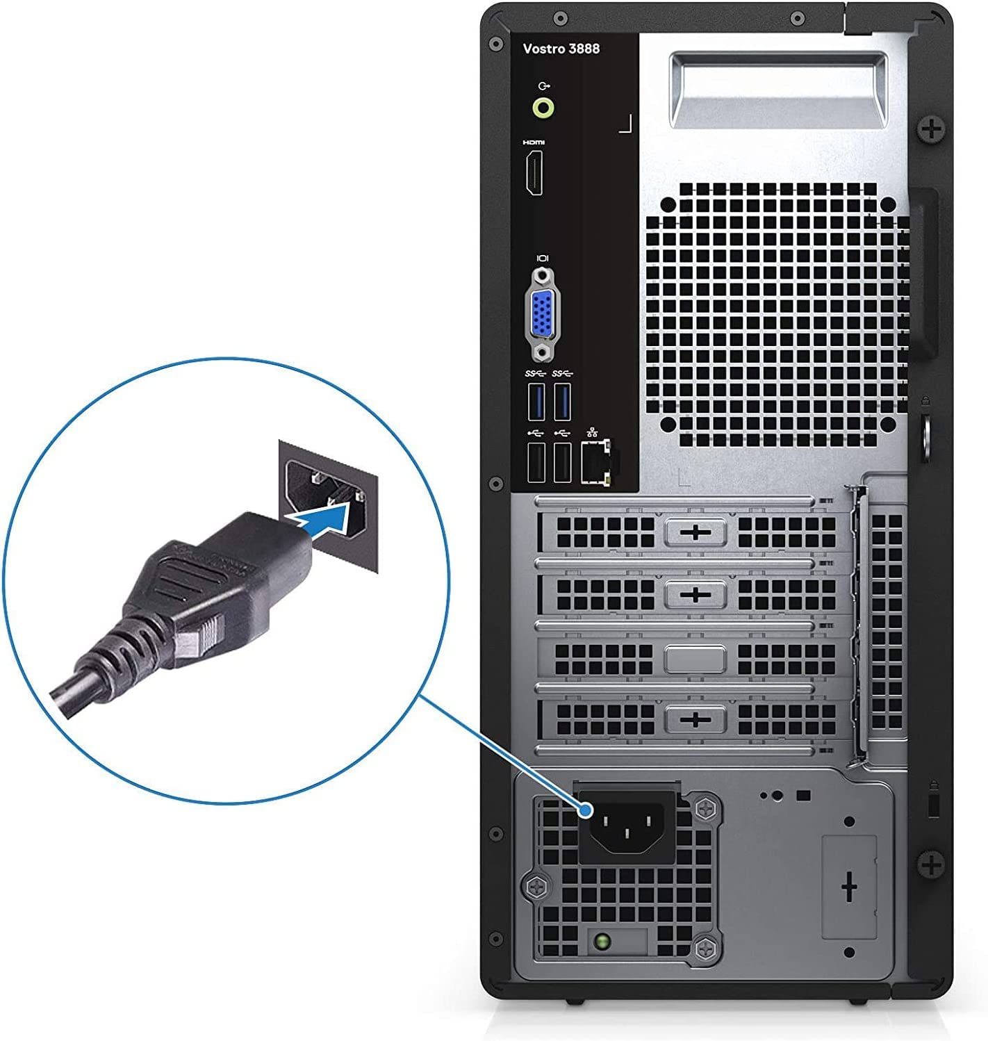 Dell Vostro 3888 Business Desktop Computer, Intel Octa-Core i7-10700 up to 4.8GHz, 32GB DDR4 RAM, 1TB PCIe SSD + 1TB HDD, DVDRW, 802.11AC WiFi, Bluetooth, HDMI, VGA, Windows 10 Pro