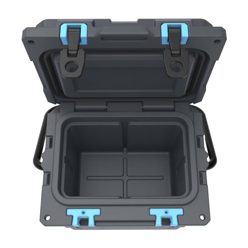 Cubix Outdoors QuadraX Rotomolded Portable Hard Cooler for Camping, Fishing, Beach | Heavy Duty Insulated Ice Chest | Cold Retention 5 Days, 10 Quart Cooler, Granite Grey