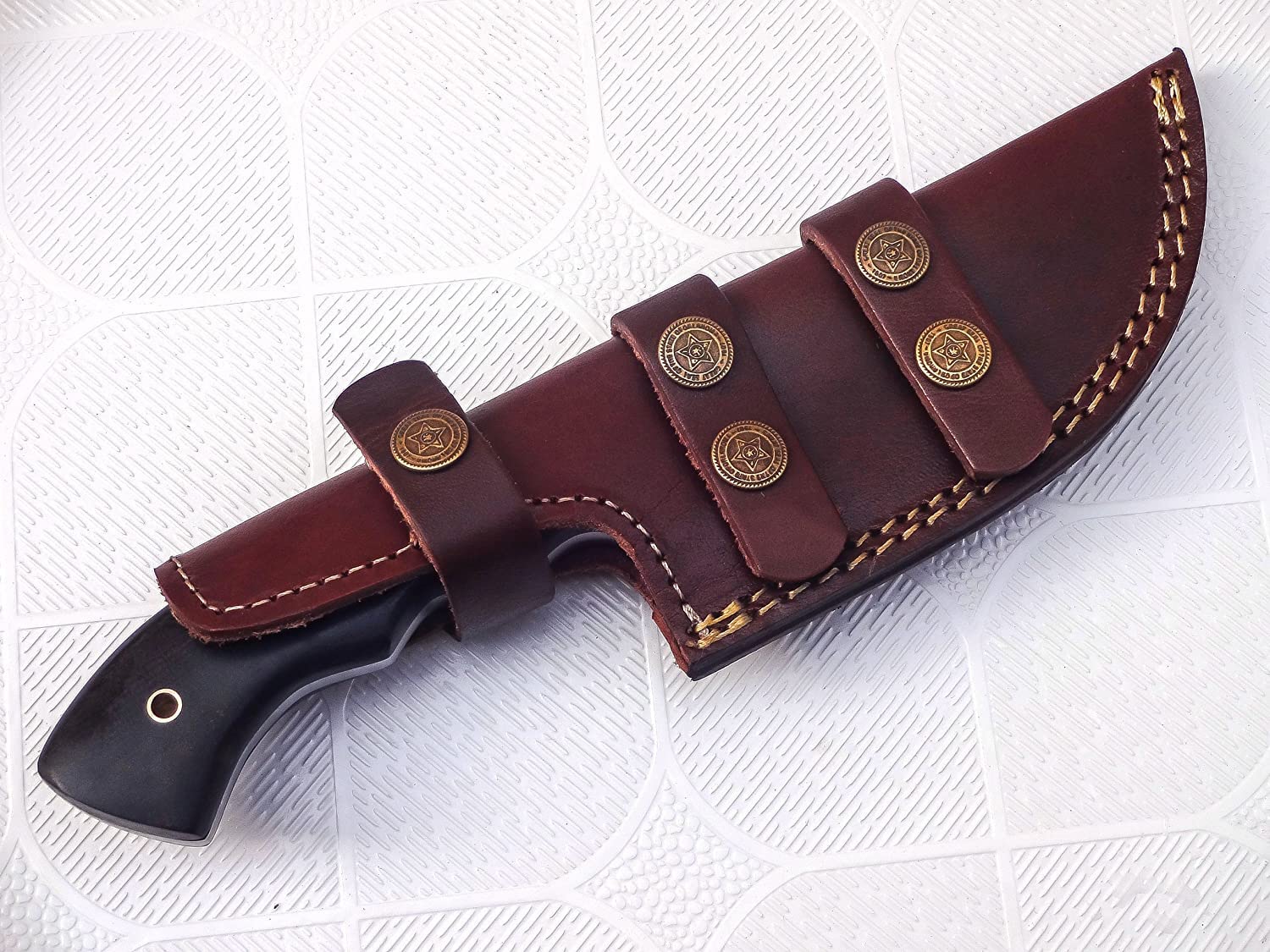 DSK-112 Custom Handmade Damascus Steel 8 inches Wood Handle Full Tang Hunting/Survival Hand forge/Outdoor Tracker Knife