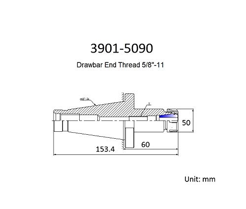 HHIP 3901-5090 Pro-Series #40 NMTB ER-32 Collet Chuck, 5/8"-11 Drawbar End