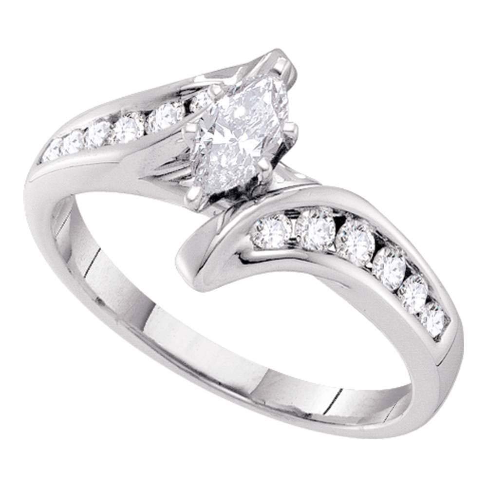 Dazzlingrock Collection 14kt White Gold Womens Marquise Diamond Solitaire Bridal Wedding Engagement Ring 5/8 ctw