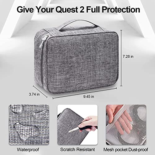 ENGFYADSY Electronics Organizer,Travel Cable Organizer, for Meta Quest 2 VR, iPad Mini, Kindle, Hard Drives, Cables, Chargers, Electronic Accessories Bag