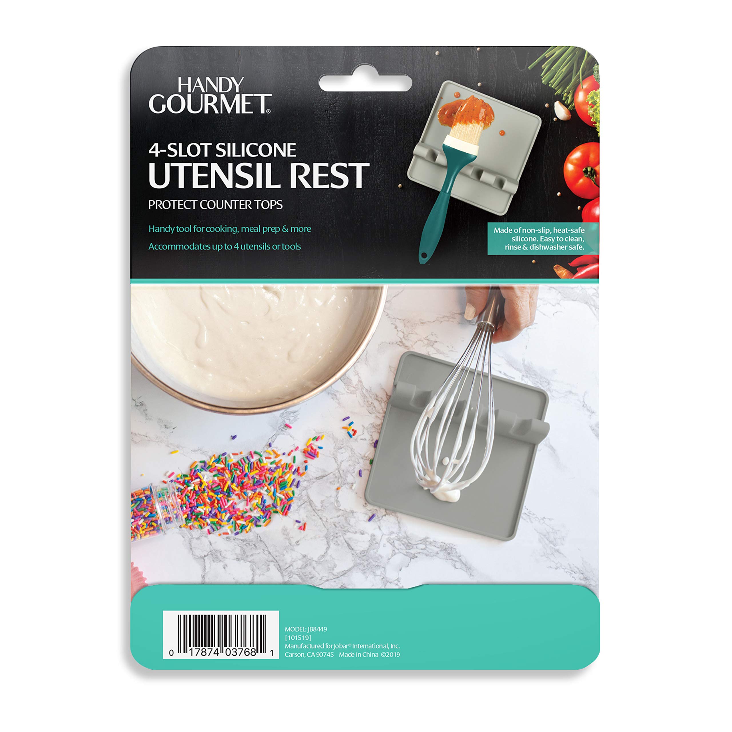 Handy Gourmet 4-Slot Silicone Utensil Rest Drip Pad for Stovetop