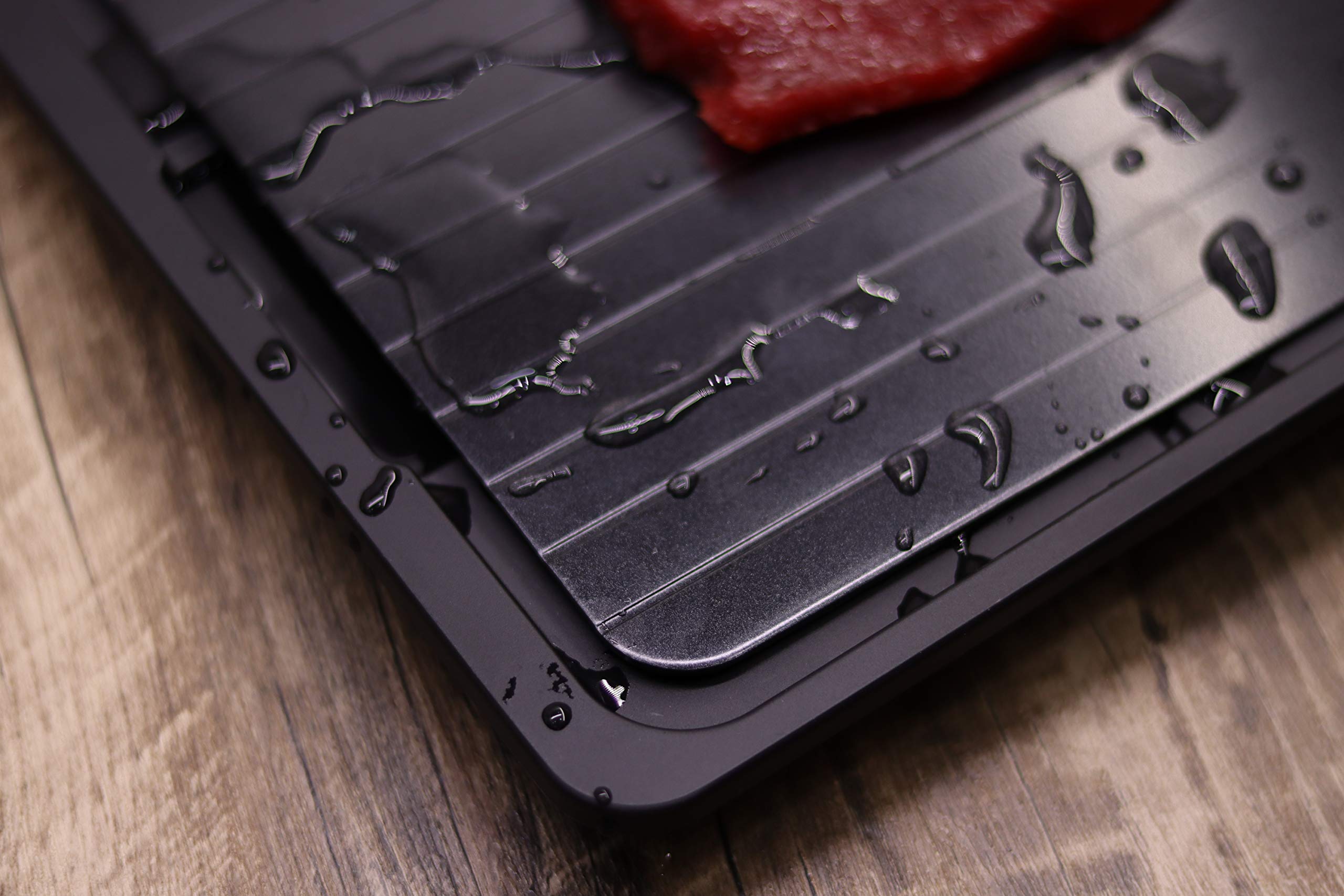 Duck Retail Defrosting Tray | Thawing Plate for Fast defrosting of Frozen Foods | Premium Quality Defrost Tray | with Bonus Drip Tray| Extra Thick (4mm) Non-Stick