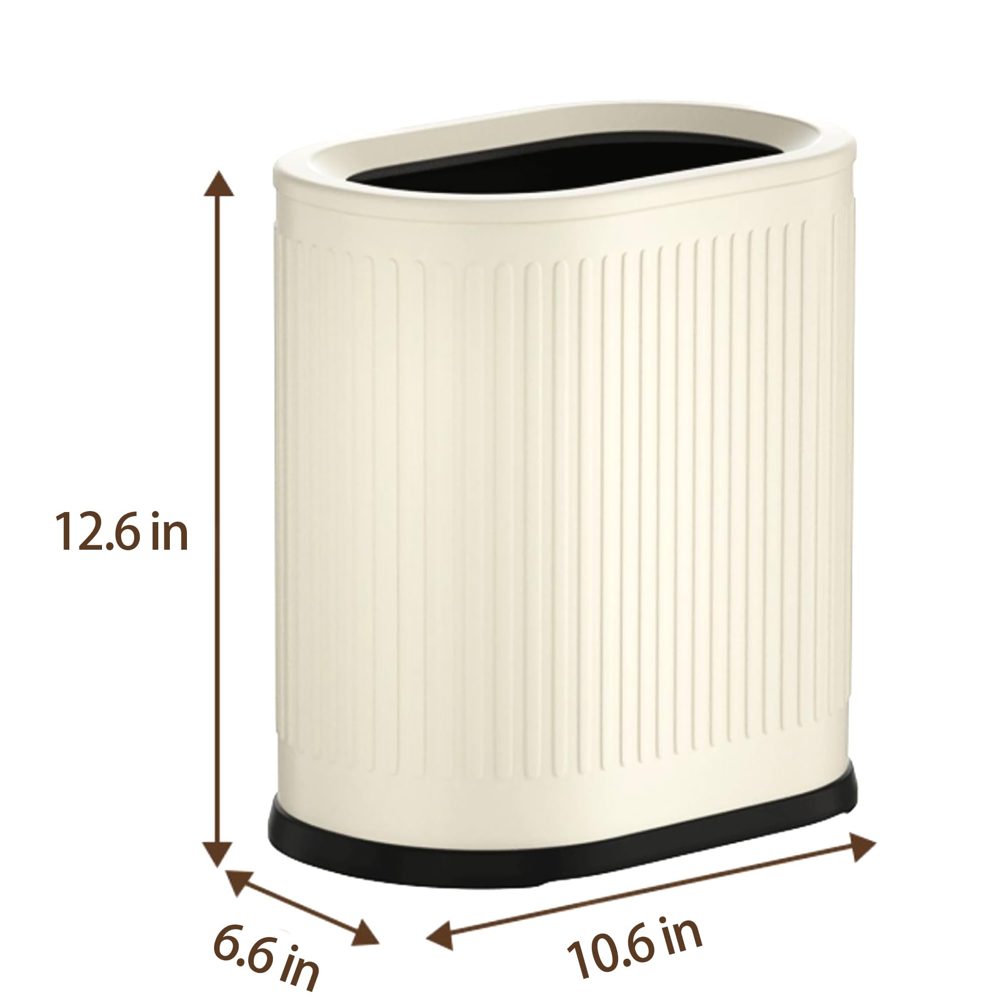 IVTUVTI Slim Bathroom Trash Can, 1.6 Gallon Garbage Can with Inner Barrel, Small Stainless Steel Wastebasket, Garbage Container Bin Waste Bin for Kitchen, Home, Office, Bedroom
