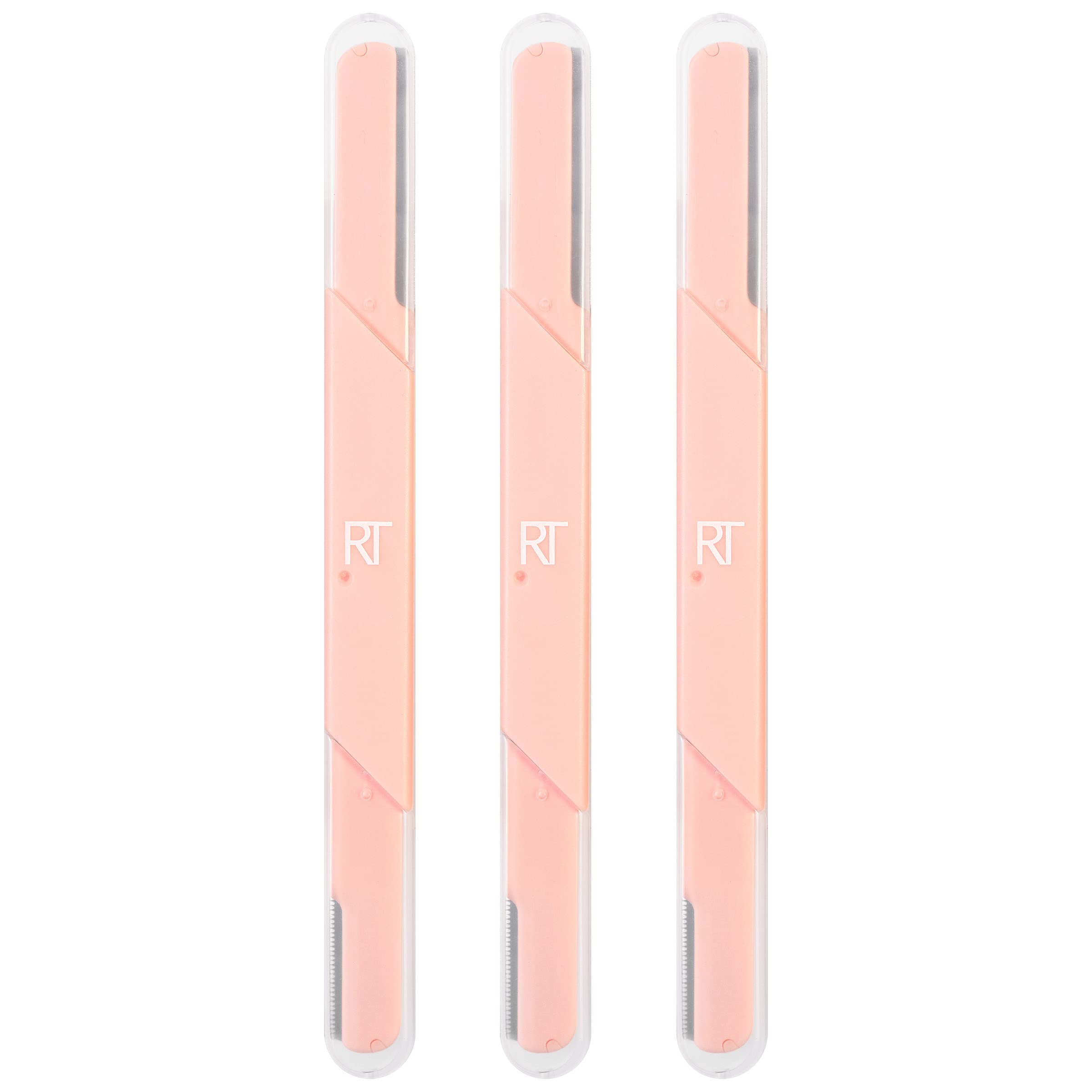 Real Techniques Face and Brow Razors, Dual Ended, Exfoliating Dermaplaning, Women's Face Razor, Multipurpose Facial Razors, Precision Trimming for Peach Fuzz, Dermablading, Multiuse, 3 Piece Set