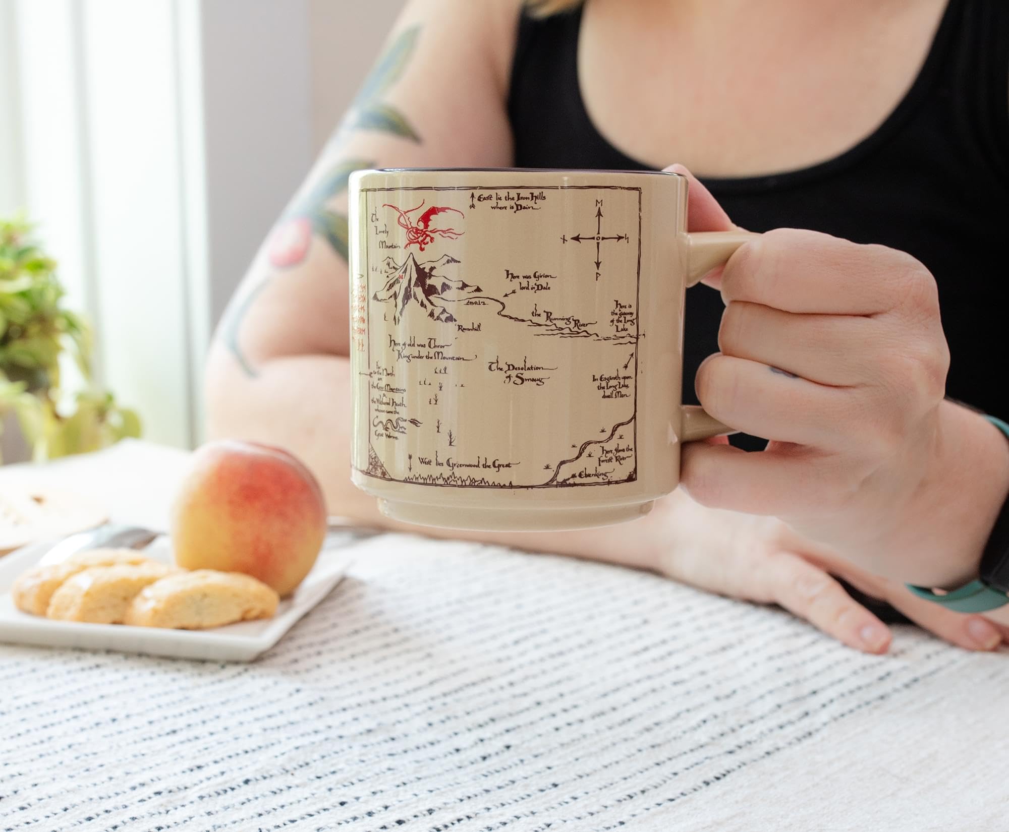 Silver Buffalo The Hobbit The Shire Map Ceramic Mug | Coffee Cup For Espresso, Tea, Cocoa | Holds 13 Ounces