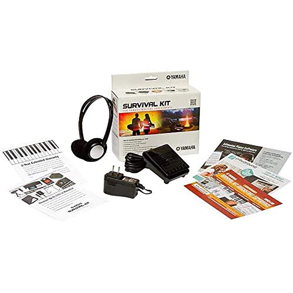 Genesis Bundle Yamaha EZ-300 61-Key Portable Keyboard with Lighted Keys Bundled with Power Supply, Foot switch, Stereo Headphones, and 2-Year Extended Warranty