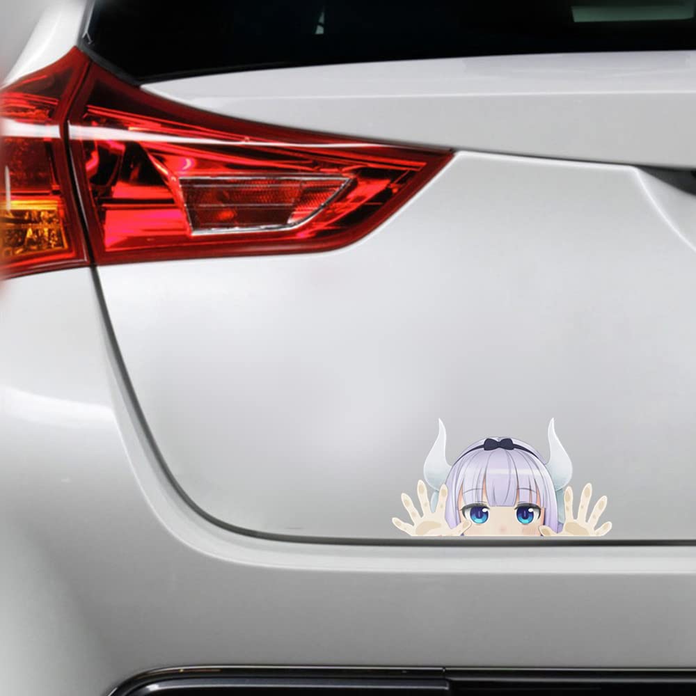 Cwymxly Miss Kobayashi Dragon Maid Kanna Kamui Peek Anime Vinyl Car Sticker Window Decal