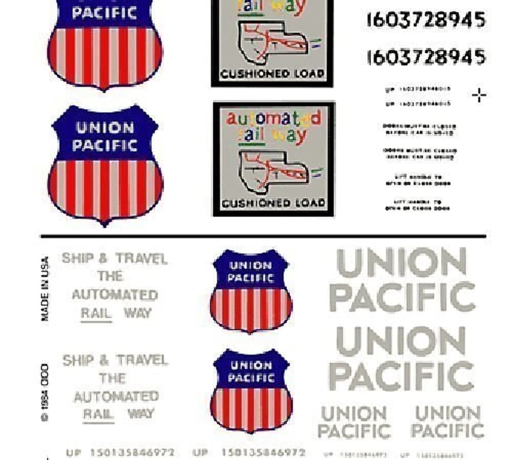 Woodland Scenics Dry Transfer Decals HO Scale Union Pacific Box Cars