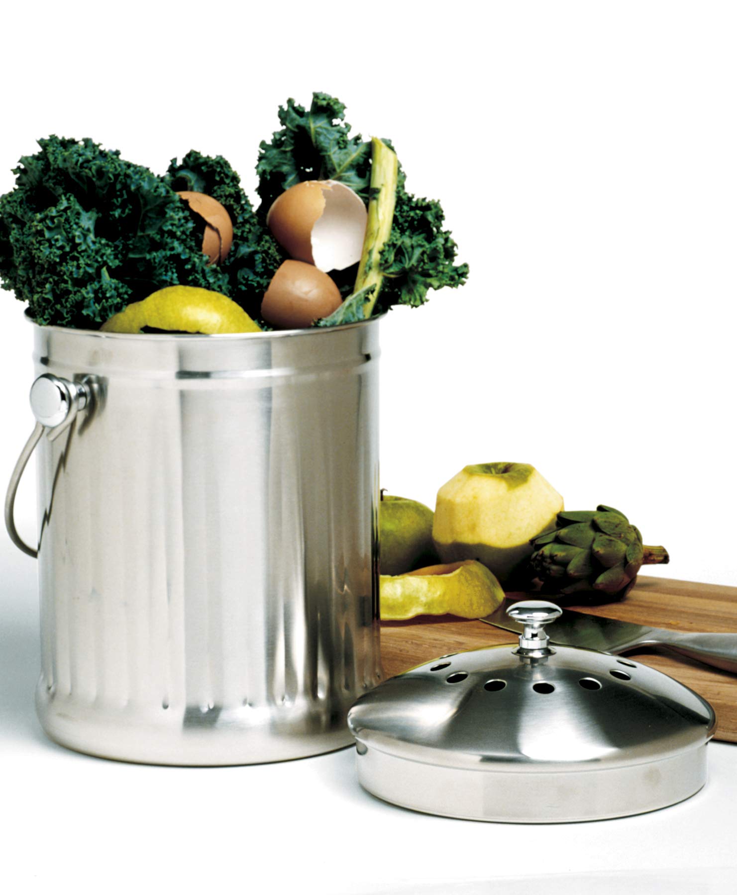 Norpro 1 Gallon Stainless Steel Compost Keeper, Silver