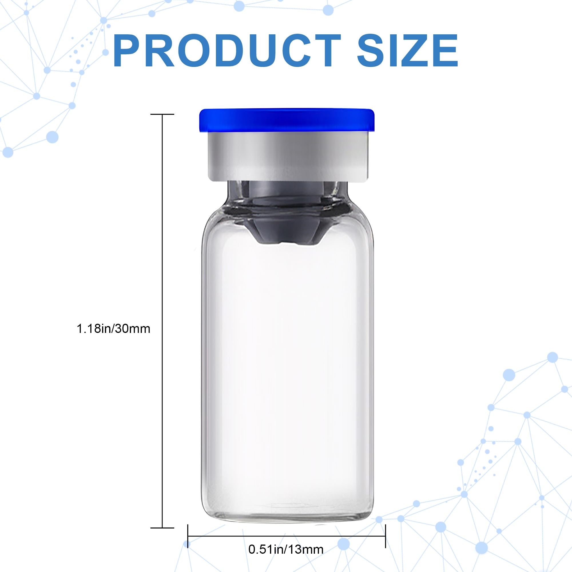 LZHNB 10Pcs 5ml Sealed Vials for Injection, Empty Vial with Self-Healing Injection Port, Transparent Glass Vials with Cap