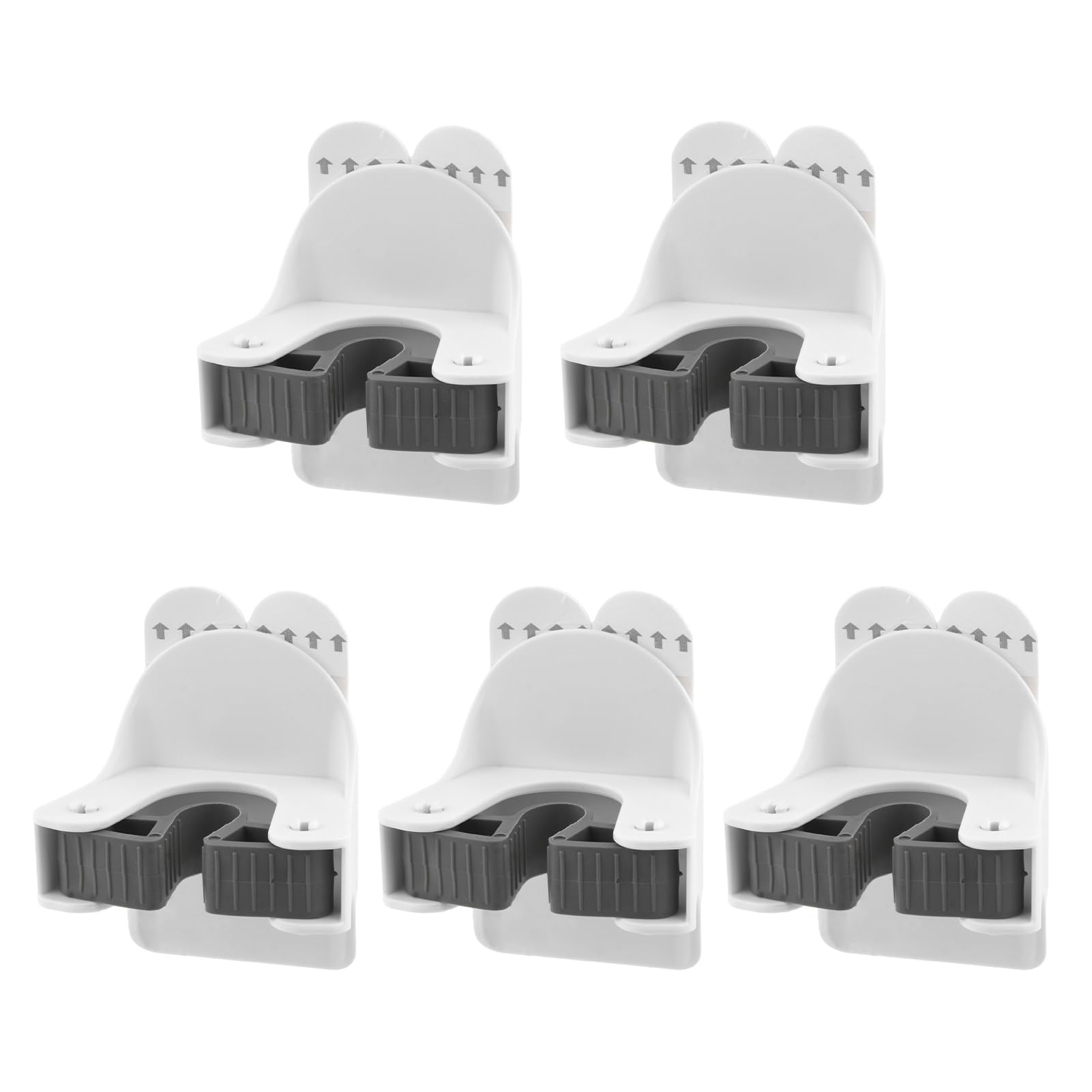 Jaeskeclip 5pcs Hanging Broom Holder, Broom Holder Wall Mount, laundry room organization, Broom and Mop Organizer Wall Hanging, for Hanging Mops, Brooms, Umbrellas, Showers, Shovels(white,black)