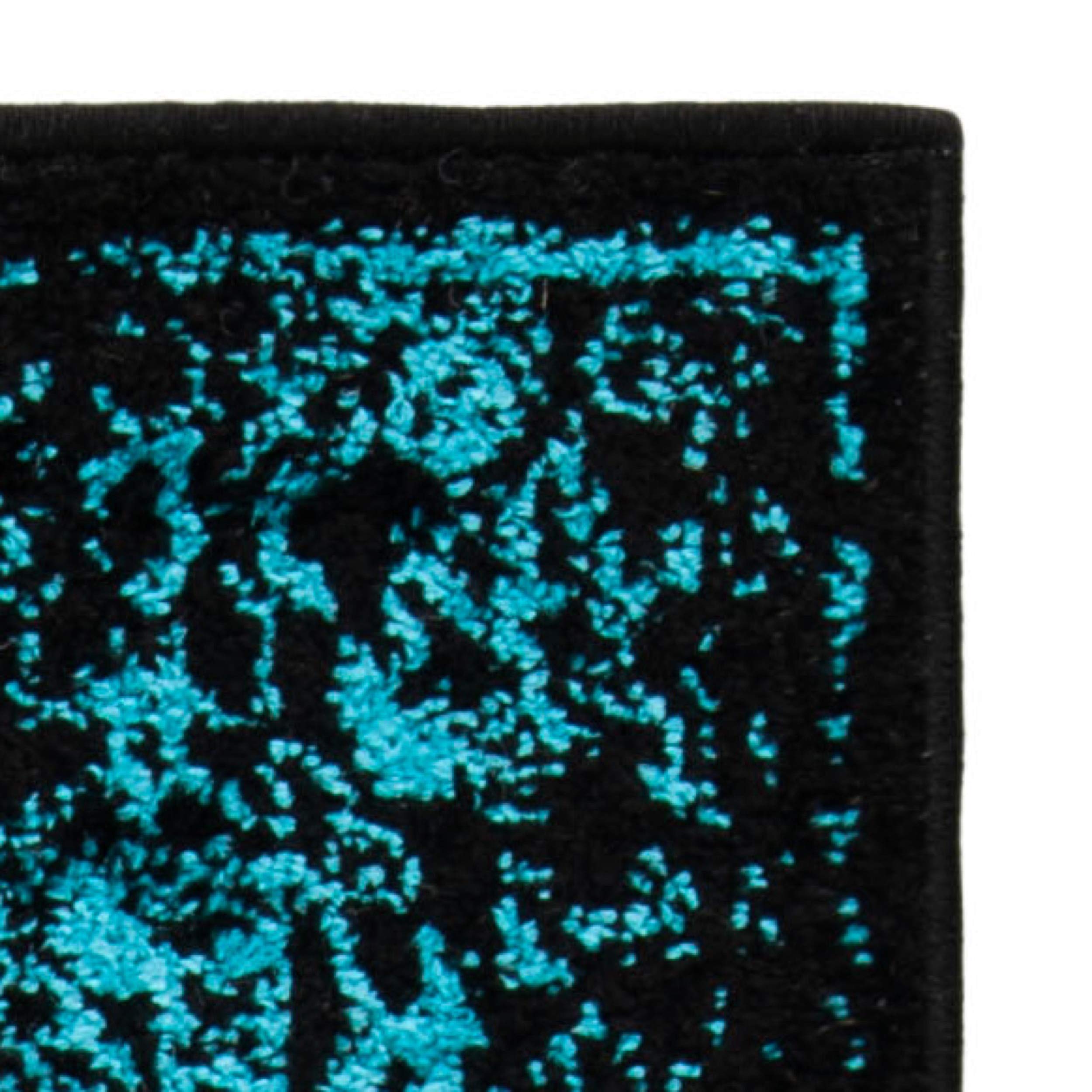 SAFAVIEH Adirondack Collection 6' Square Black / Teal ADR109K Oriental Distressed Non-Shedding Living Room Bedroom Dining Home Office Area Rug