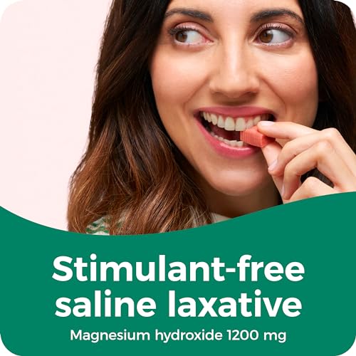 Dulcolax Soft Chews Saline Laxative Gentle Constipation Relief, Magnesium Hydroxide 1200mg, 60 Count, Black Cherry Flavor