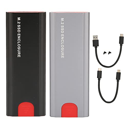 M.2 Aluminum NVME SSD Enclosure Adapter,10Gbps High Speed Transmission PCIe NVMe m Key M.2 SSD Enclosure Adapter,M.2 NVME SSD Enclosure (Dark Grey)