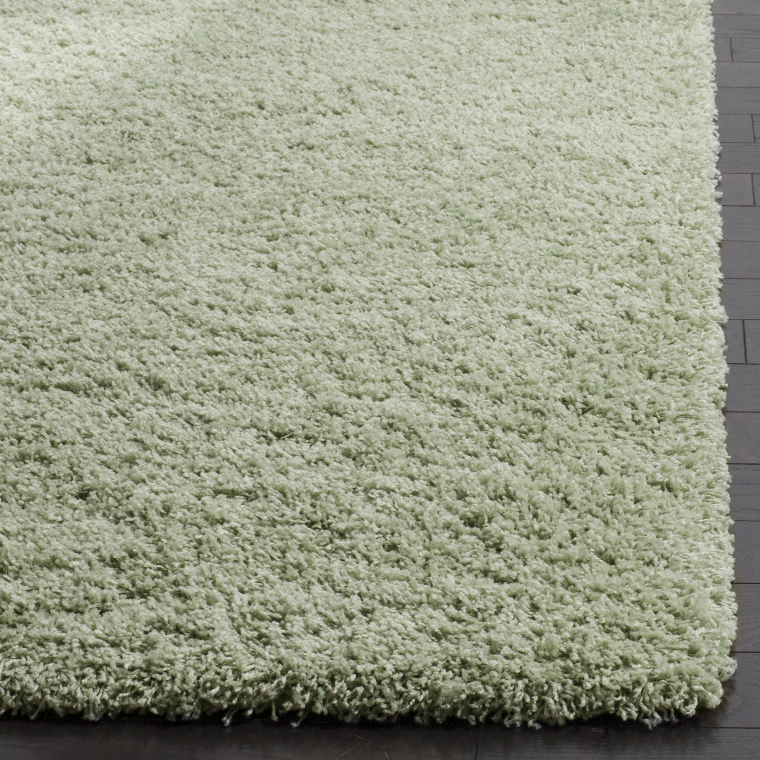 SAFAVIEH Laguna Shag Collection Area Rug - 8' x 10', Light Sage, Solid Design, Non-Shedding & Easy Care, 2-inch Thick Ideal for High Traffic Areas in Living Room, Bedroom (SGL303V)