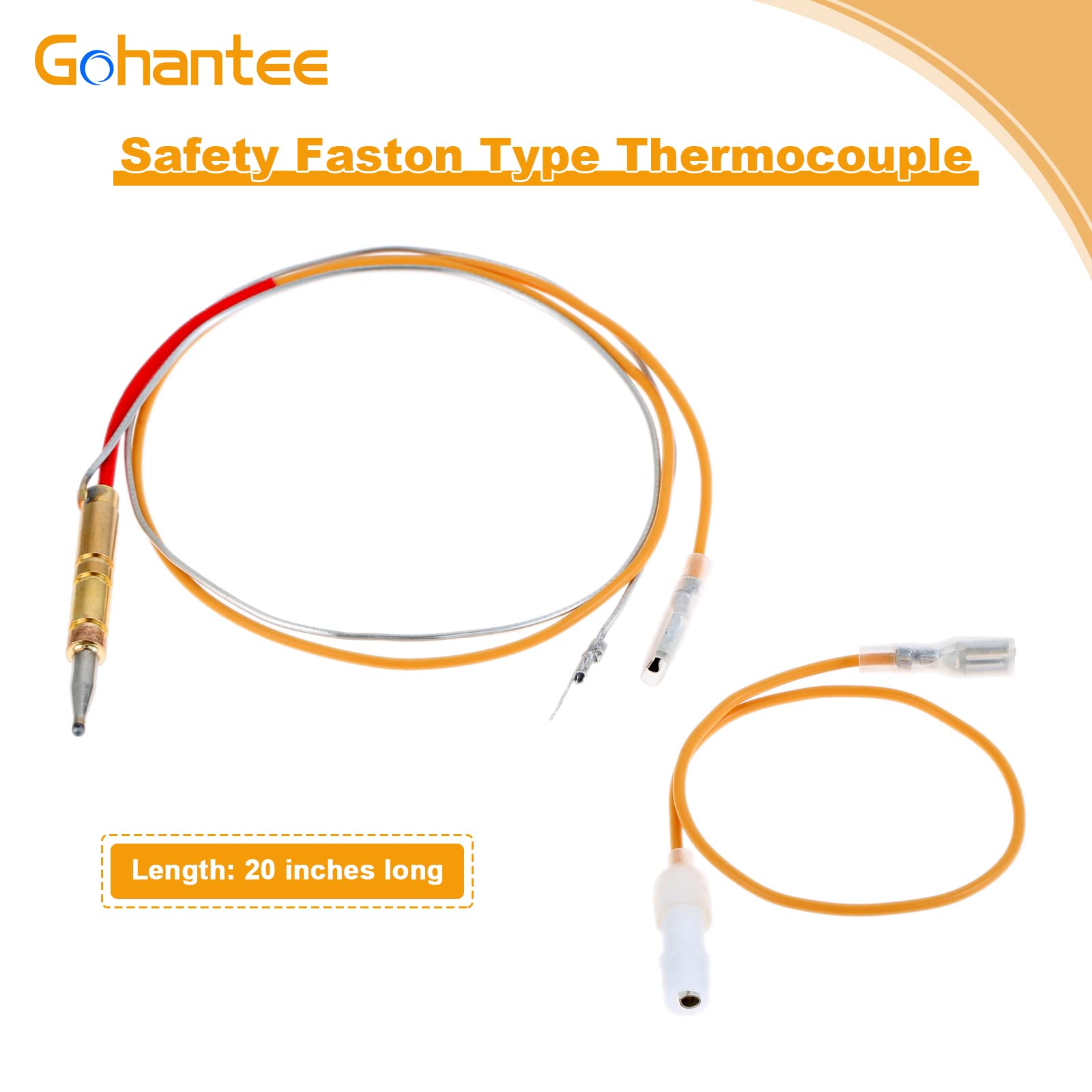 Gohantee 20" Propane Portable Tank Top Heater Thermocoupler 2304885 Universal Safety Assembly Compatible with Mr Heater Dura Heat COSTWAY Remington ProCom and More