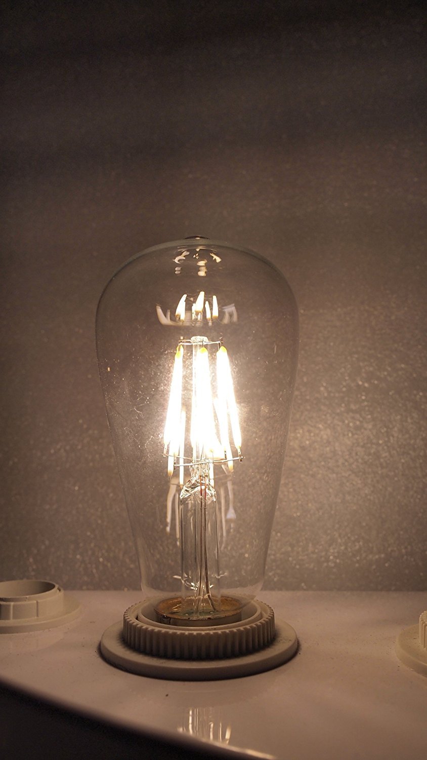 DC 12 Volt Warm White 2700k 6 Watt LED Filament ST64 Light Bulb E26 E27 Medium Base Lamp Low Voltage Marine Boat Solar Stage Film Photography Production Prop Retro Edison 12V Battery Lighting