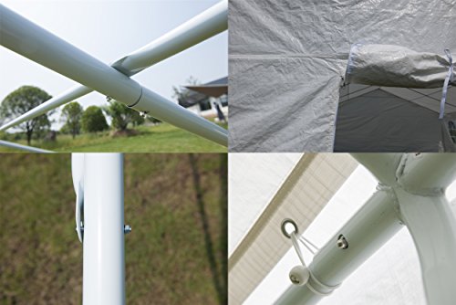 GOJOOASIS 20 x 26 ft Carport Outdoor Metal Commercial Wedding Party Frame Tent w/Sidewalls 4 Rooms