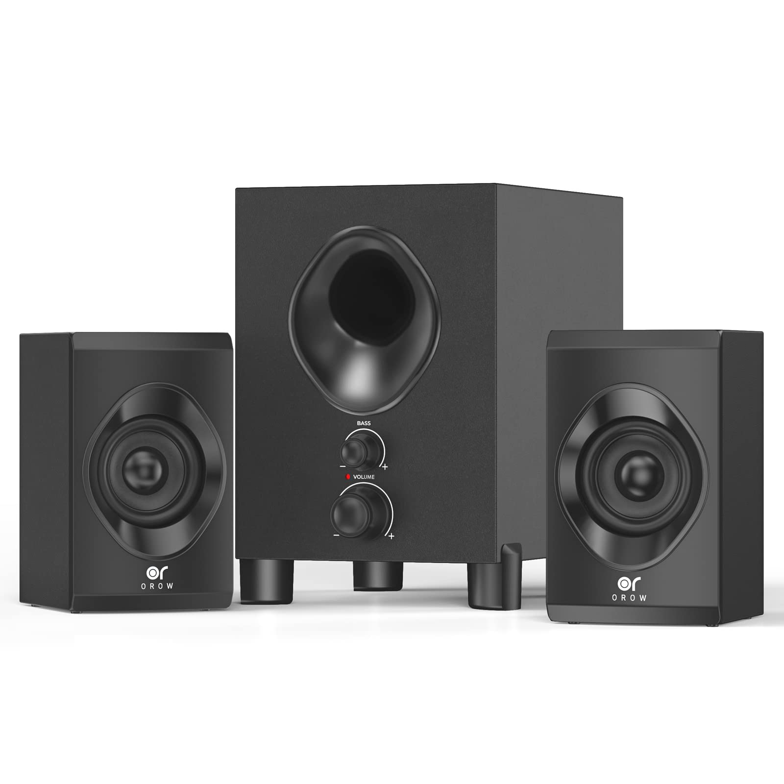OROW(Upgrade S213) Bluetooth Computer Speakers,PC Speaker with Subwoofer,Front Knob 18W Wireless PC Speakers,Support AUX&Bluetooth Play,Great for Party/Game/TV (S213)