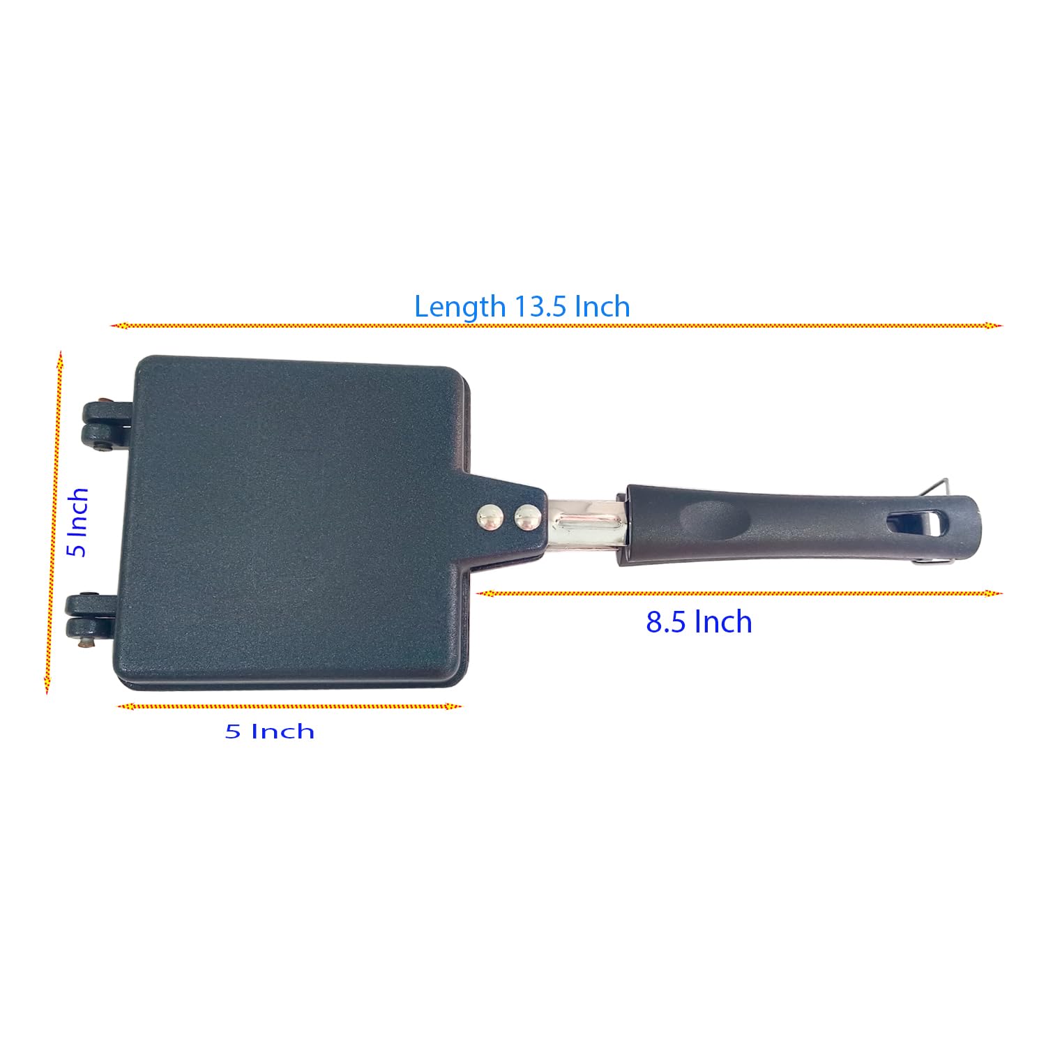 G & D Non-Stick Aluminum Double Sided Foldable Pan, 13 x 5 x 1.5 in, Suitable for Frying, Panini, Sandwiches, Omelettes, and More