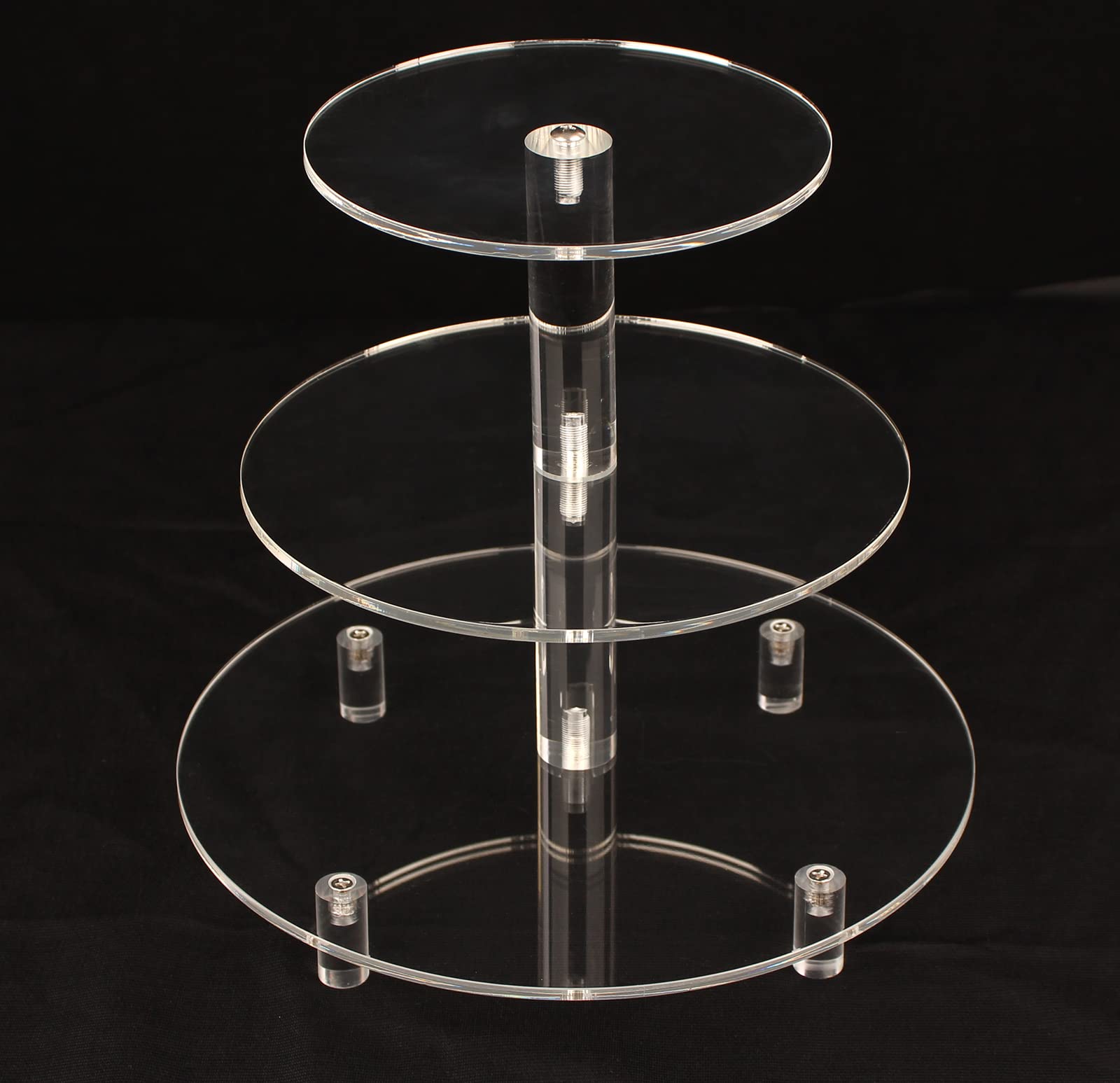 HAOWUJIN Cupcake Stand for 24 Cupcakes, Round Acrylic Cupcake Stand for Wedding Birthday Party Baby Shower Dessert Table for Parties Display, 3 Tier Clear Cupcake Tower Stand…