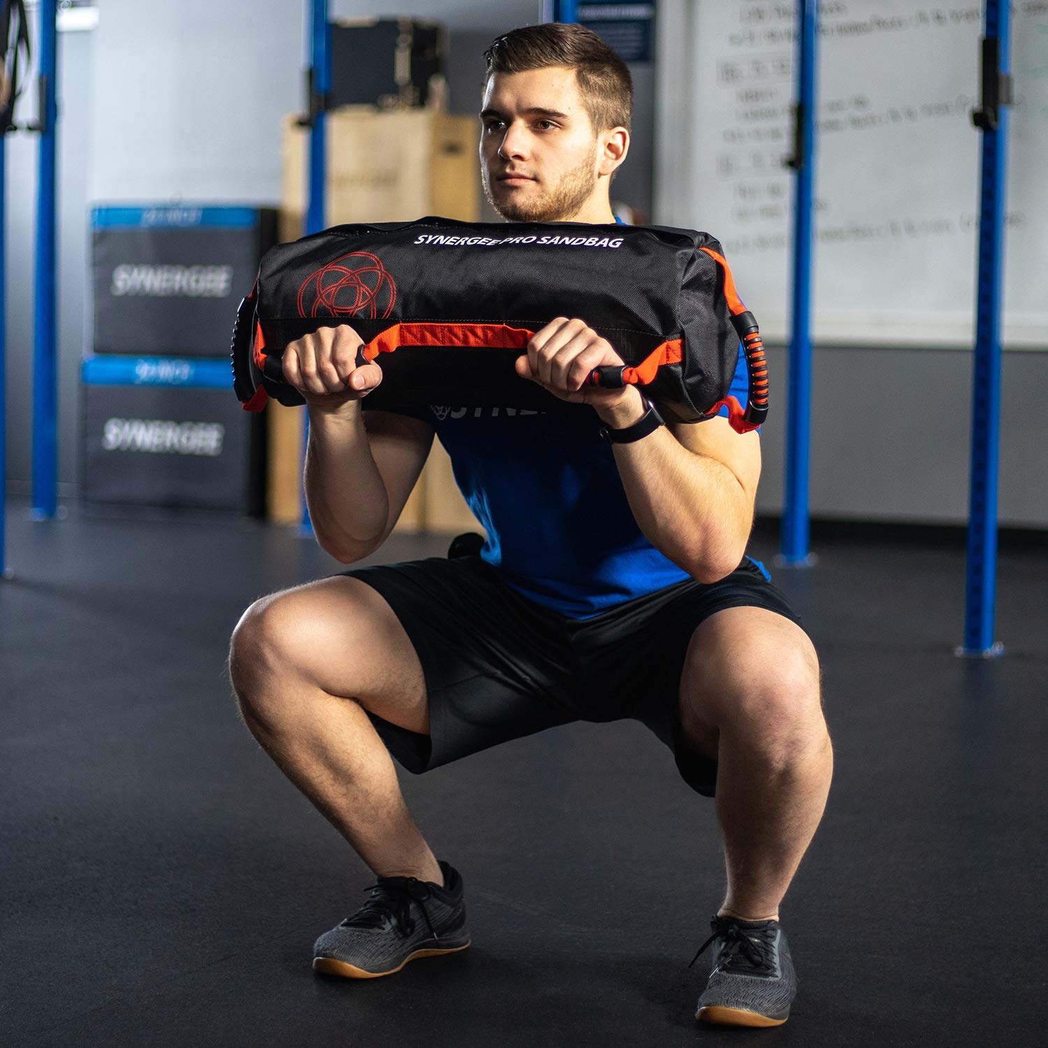 Synergee Pro Rogue Red Adjustable Fitness Sandbag with Filler Bags 10-40lbs Heavy Duty Weight Bag - Red