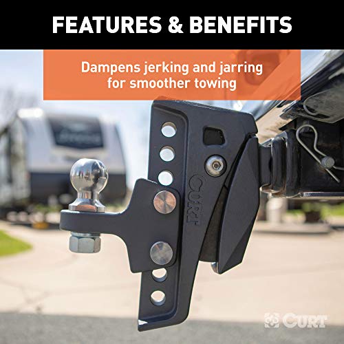 CURT 45949 Rebellion XD Adjustable Cushion Hitch Ball Mount 2-Inch Receiver, 15,000 lbs., 6-Inch Drop