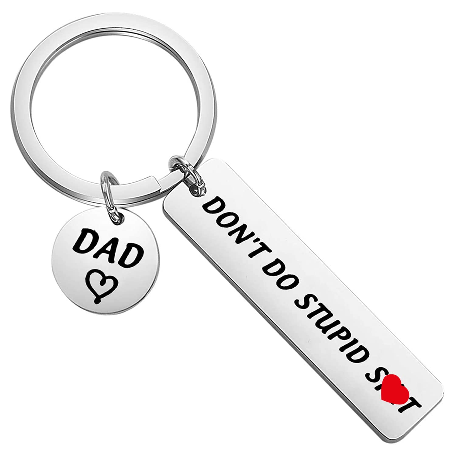 CYTING Funny Drive Safe Keychain For Son Daughter Birthday Gift From Mom Dad Don't Do Stupid Graduation Gift For Him And Her